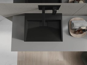 Mexen Ava, umyvadlo na desku z konglomerátu B/O 50 x 38 cm, černá matná, 23015070