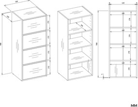 Komoda ALMA 4D dub artisan