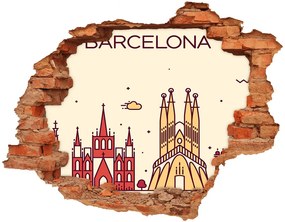 Wallmuralia Samolepící díra na stěnu Nápis Barcelona 90x70 cm