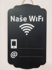 Nástěnná křídová tabule - Naše wifi, 24x40cm Jazyk: SK
