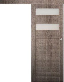 posuvné interiérové dveře na stěnu vasco doors SANTIAGO model 5 Průchozí rozměr: 70 x 197 cm, Orientace dveří: Levé dveře, Dekor: Dub šedý