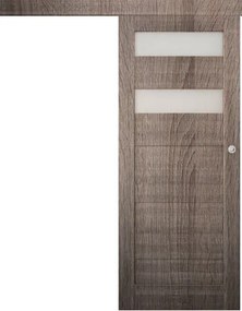 posuvné interiérové dveře na stěnu vasco doors SANTIAGO model 5 Průchozí rozměr: 70 x 197 cm, Orientace dveří: Levé dveře, Dekor: Dub riviera