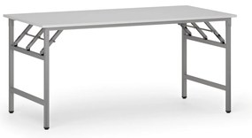 Konferenční stůl FAST READY, 160x80 cm, šedostříbrná podnož, bílá