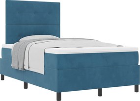 Postel s boxspringem s čelo Tmavě modrá 120 x 200 cm samet 3339828