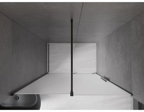 Mexen Velar, posuvné sprchové dveře do otvoru 140 cm, 8mm sklo námraza, černá matná, 871-140-000-31-70