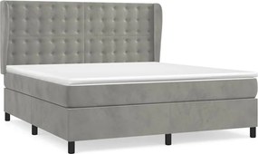 Box spring postel s matrací světle šedá 160x200 cm samet 3129459