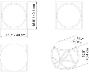 Odkládací stolek MIMO 40x40 cm zlatá/černá
