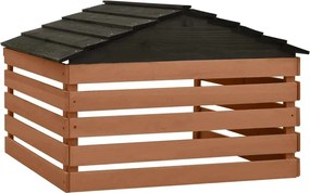 vidaXL Garáž na robotickou sekačku 78x74x54 cm jedlové dřevo [315301] Barva: Černá a hnědá
