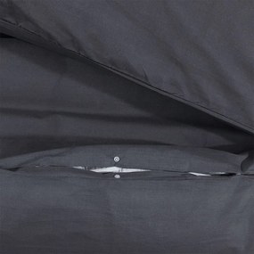 vidaXL Sada ložního prádla 220 x 240 cm bavlna [136527] Barva: Tmavě šedá a černá