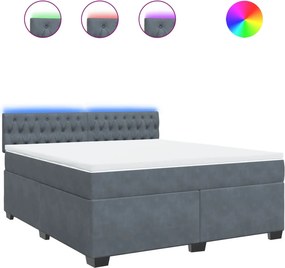 Box spring postel s matrací tmavě šedá 180x200 cm samet 3288685