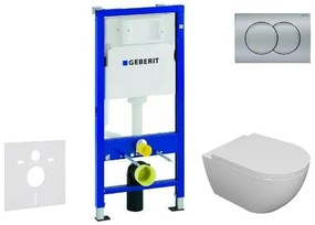 Geberit Duofix - Set předstěnové instalace, klozetu Oudee a sedátka softclose, tlačítko Delta01, matný chrom SANI11CA1105