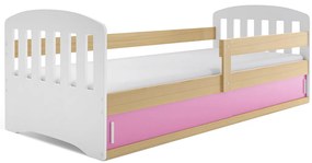 Dětská postel Classic 1 80x160 - 1 osoba – Borovice, Růžová