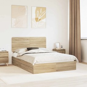 Postel s úložným prostorem se zásuvkou Sonoma dub 140 x 200 cm 3412681