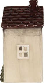 Béžový keramický domek na čajovou svíčku Lamont - 10*8*15 cm