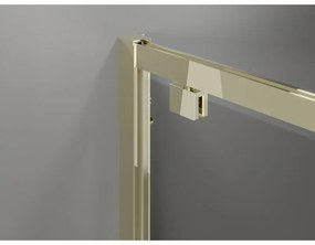 Mexen Exo, výklopný sprchový kout 85 x 85 cm, čiré sklo, zlatá, 8181-085-085-50-00