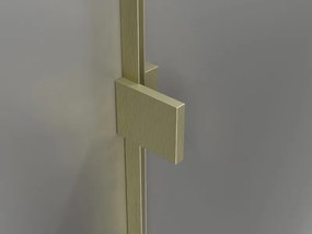 Mexen Lunar sprchová stěna levá 100 x 200 cm, 8mm čiré sklo, zlatá matná, 830-100-000-55-00-L