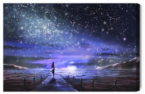 Obraz Noční Moře A Hvězdy Nedostatek Nedostatek Přírodní plátno 100x70