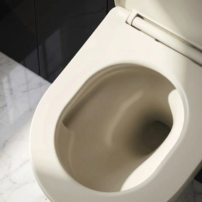 Rea Focus, závěsná WC mísa + WC sedátko, Tornado technologie, krémová, REA-C0363