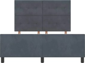 Postel s boxspringem s čelo Tmavě šedá 160 x 200 cm samet 3344952