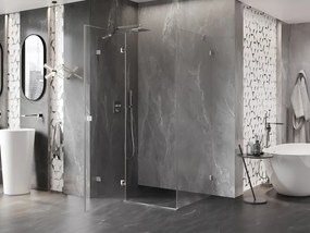 Mexen Lunar, výklopný sprchový kout levý 90 x 80 cm, 8mm čiré sklo, chromový profil, 834-090-080-01-00-L