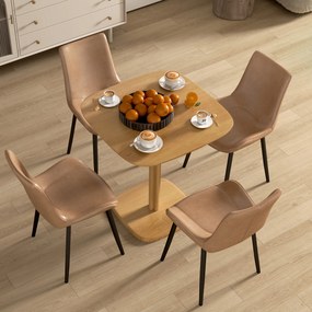 HOMCOM Jídelní stůl pro 4 osoby moderní styl, kuchyňský stůl s dřevěným povrchem, 70 x 70 cm, přírodní dřevo