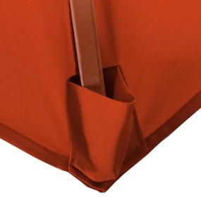 Slunečník Florida Ø 3,5m - polyester/dřevo 7kg - terakota