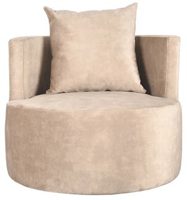 LABEL51 Sametové křeslo EVY béžové 75 cm FU-88.003