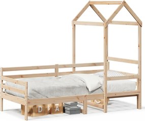 Válenda se střechou 80 x 200 cm masivní borové dřevo 3282200