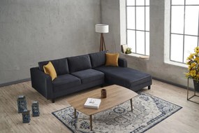 Hanah Home Sametová pohovka KALE antracit pravá 825BLC2720