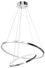 LED Lustr na lanku HOOP LED/51W/230V pr. 60 cm 4000K lesklý chrom