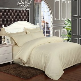 3 dílné Povlečení damaškové Hotel krémové 200x140cm+90x70cm+45x45cm TiaHome