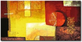 Obraz Teplý den (1-dílný) - geometrická abstrakce s fantazií barev