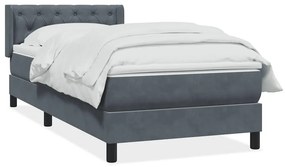 Box spring postel s matrací tmavě šedá 80x220 cm samet 3318388