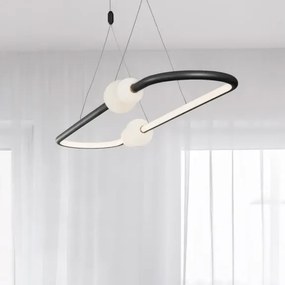 LED lustr Celia 100 černé s dálkovým ovládáním