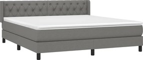 Box spring postel s matrací tmavě šedá 160x200 cm textil 3129962