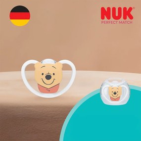 Dudlík NUK Perfect Match Air Disney Medvídek Pú 6-18 měsíců white velikost 6-18 m
