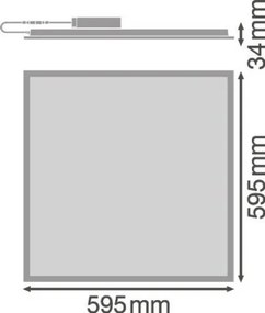 LED panel LEDVANCE Compact 600x600mm 33W/3000K teplá bílá UGR<19