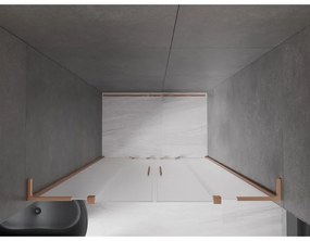 Mexen Velar L Duo, posuvné sprchové dveře do otvoru 150 cm, 8mm sklo námraza, měděná matná, 871-150-003-32-65