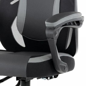 Herní křeslo šedé černé ekokůže MESH PCA mech KA-Y213 GREY