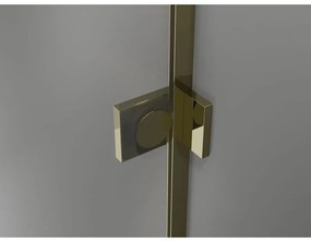 Mexen Lunar, pětiúhelníkový sprchový kout naklápěcí vpravo 80 x 80 cm, 8mm čiré sklo, zlatý profil, 831-080P-080L-50-00-P