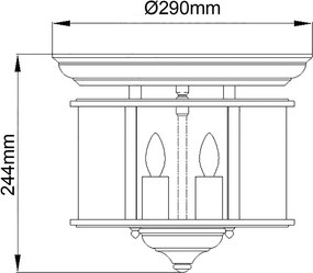 Elstead GENTRY F-PW stropní svítidlo/matný cín/3xE14