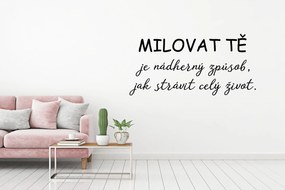 Samolepka na zeď Milovat tě Barevná varianta: Lípová zelená, Velikost (šířka x výška): 90x45cm