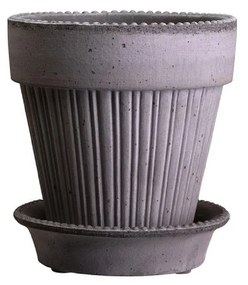 Květináč Simona s podmiskou Raw Grey 14 cm Bergs Potter