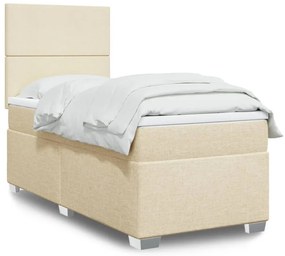 Box spring postel s matrací krémová 90x190 cm textil 3292641