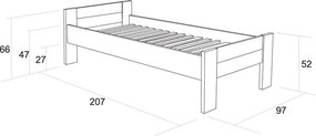Bradop Dětská postel CASPER C107, 90×200 | Provedení: CER creme růžová