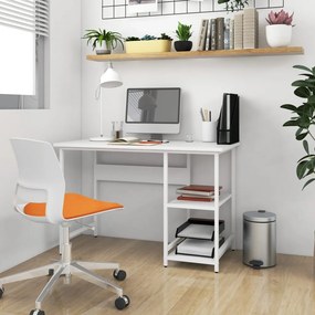 PC stůl bílý 105 x 50 x 72 cm MDF a kov 20551