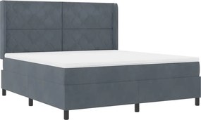 Postel s boxspringem s čelo Tmavě šedá 180 x 200 cm samet 3342075