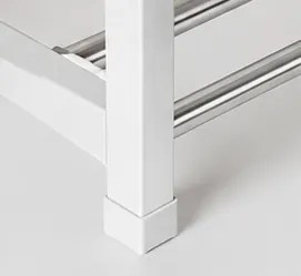 botník, 5 pater, kov/plast, 70x45x19 cm, stříbrná/bílá, Dekorino BB20260016
