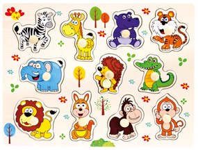 Bino Dřevěné puzzle safari 11 dílků