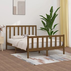 Rám postele medově hnědý masivní dřevo 120 x 200 cm,  3106831 HangarStore.cz